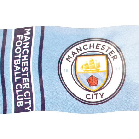 Manchester City FC | Accessories | Large Manchester City Fc Stripe Flag ...